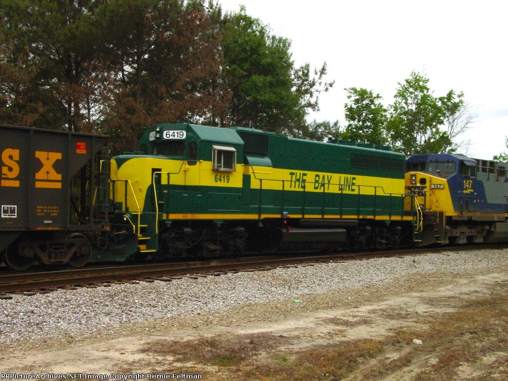 BAYL 6419 (GP40-2) being delivered by CSX train Q650-20 into the CSX yard for interchange to The ...